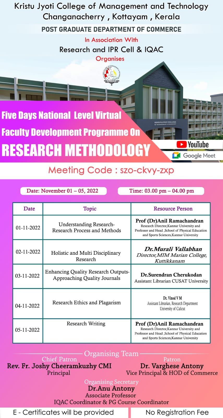 Faculty Development Programme - Kristu Jyoti College of Management ...