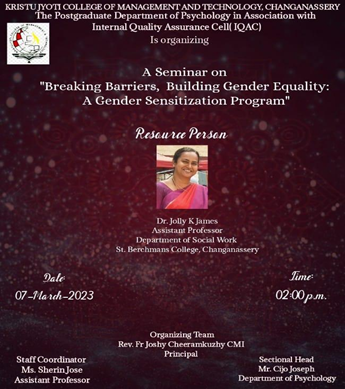 GENDER EQUITY PROGRAMME - Kristu Jyoti College of Management ...
