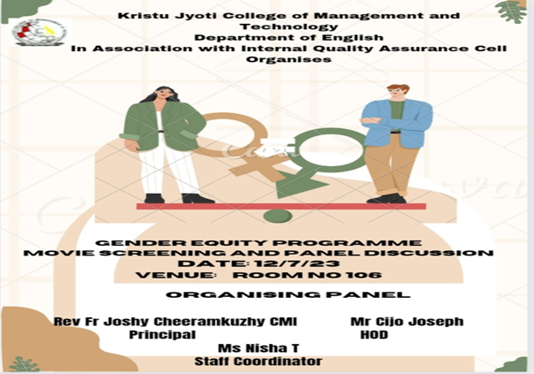 GENDER EQUITY PROGRAMME - Kristu Jyoti College of Management ...