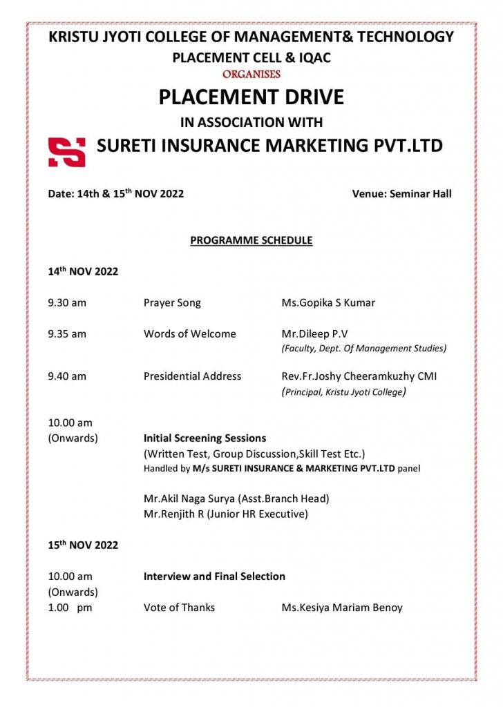REPORTS-PLACEMENT CELL - Kristu Jyoti College of Management ...