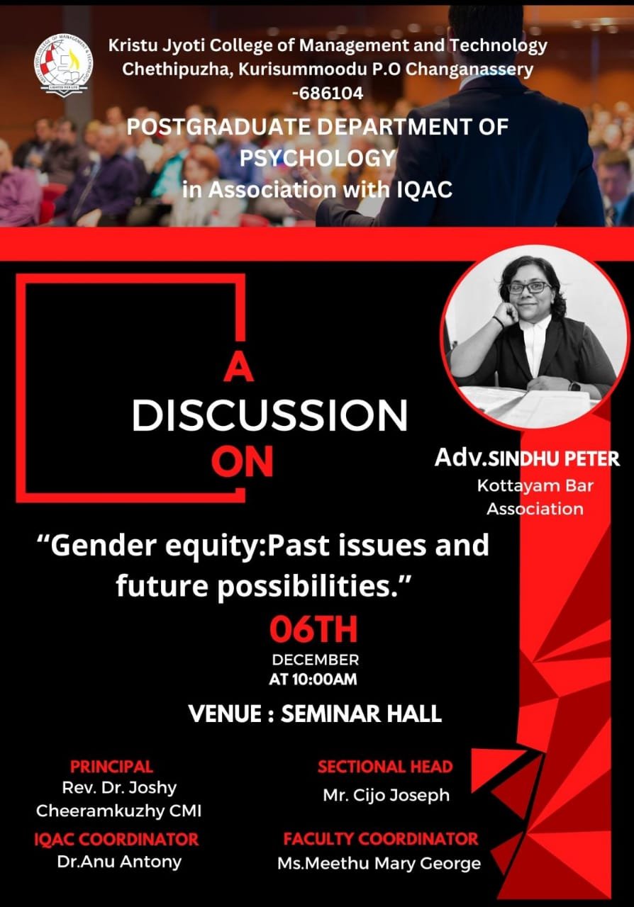 GENDER EQUITY PROGRAMME - Kristu Jyoti College of Management ...